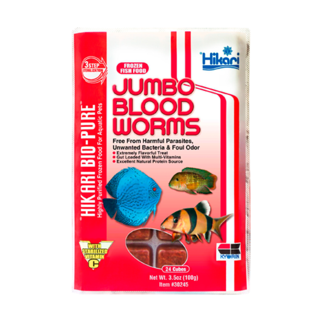 Jumbo Blood Worms - Premium Frozen Food for Fish Tanks