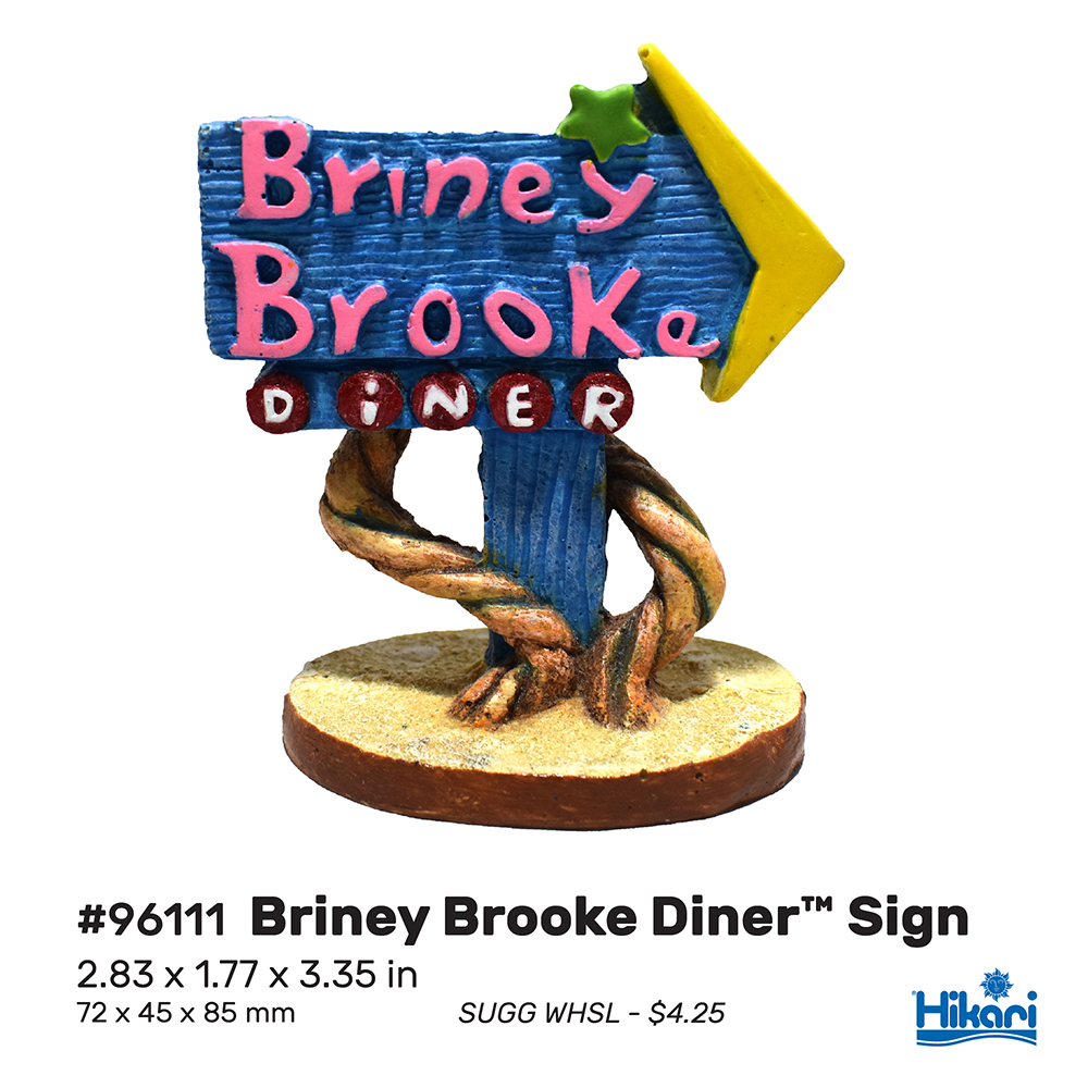 Weird Waters Brook Diner Sign - 3" | Fun Aquascaping Decor