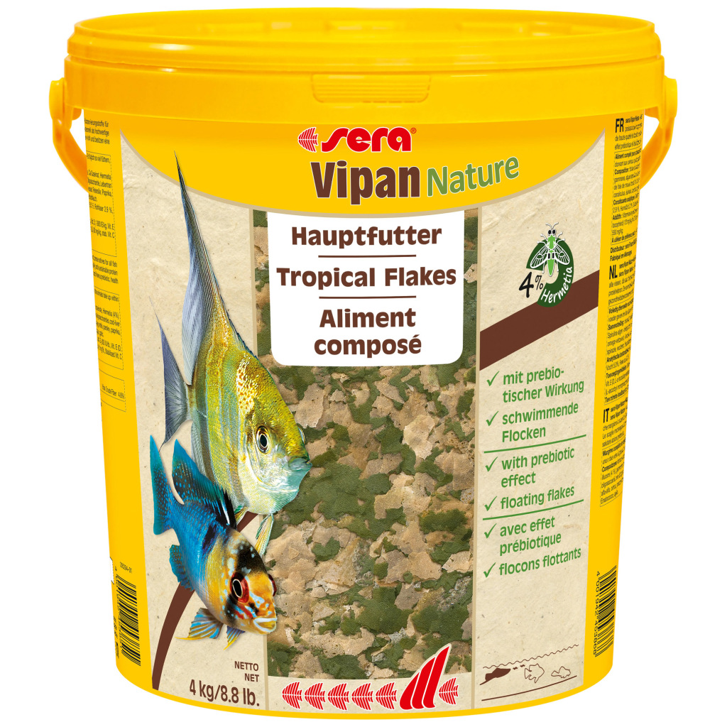 Sera Vipan Nature Large Flakes - 1,000 ml | Freshwater Fish Food
