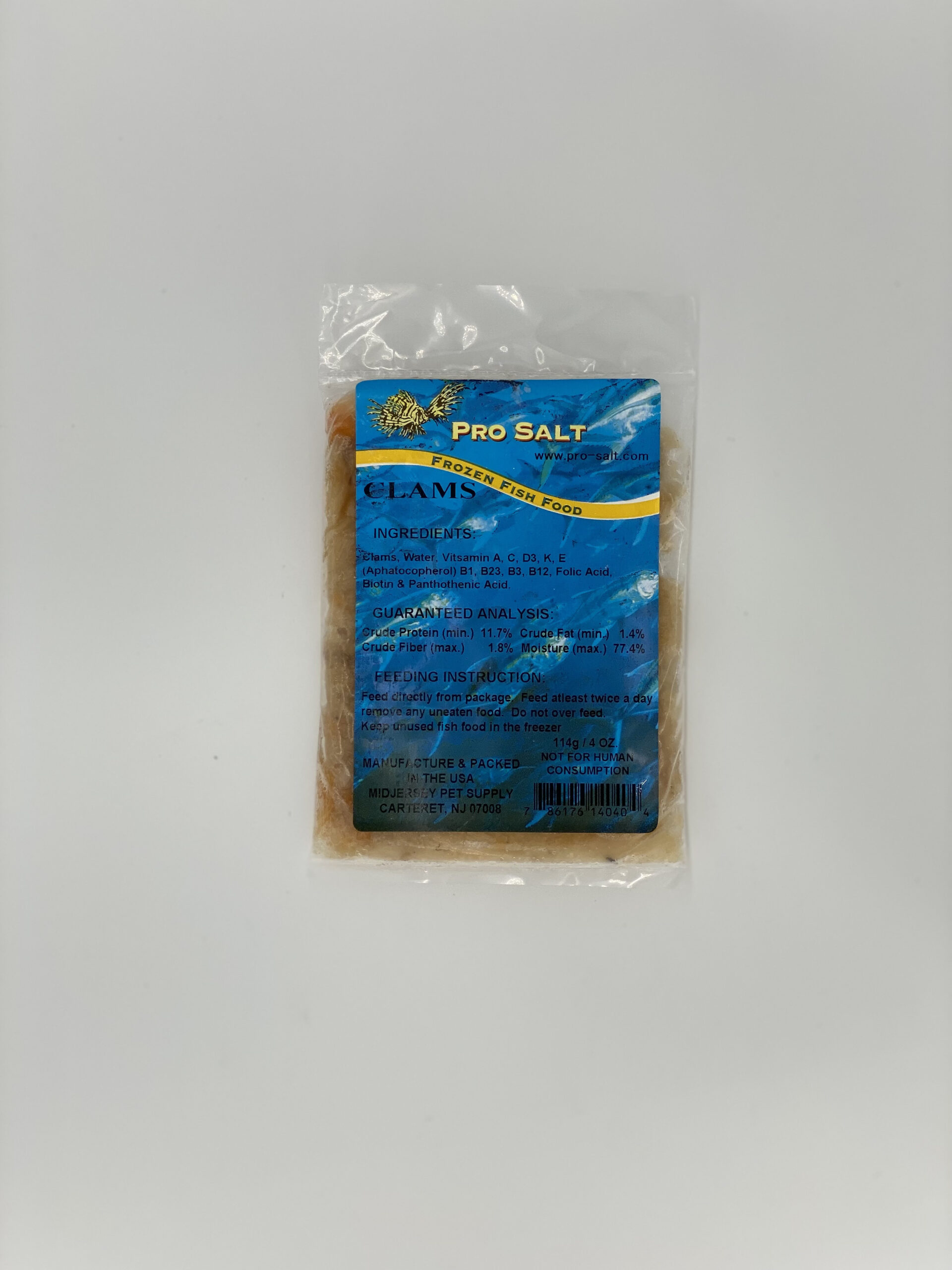 Frozen Clams for Fresh & Salty Tanks | 4 oz Gourmet Fish Food