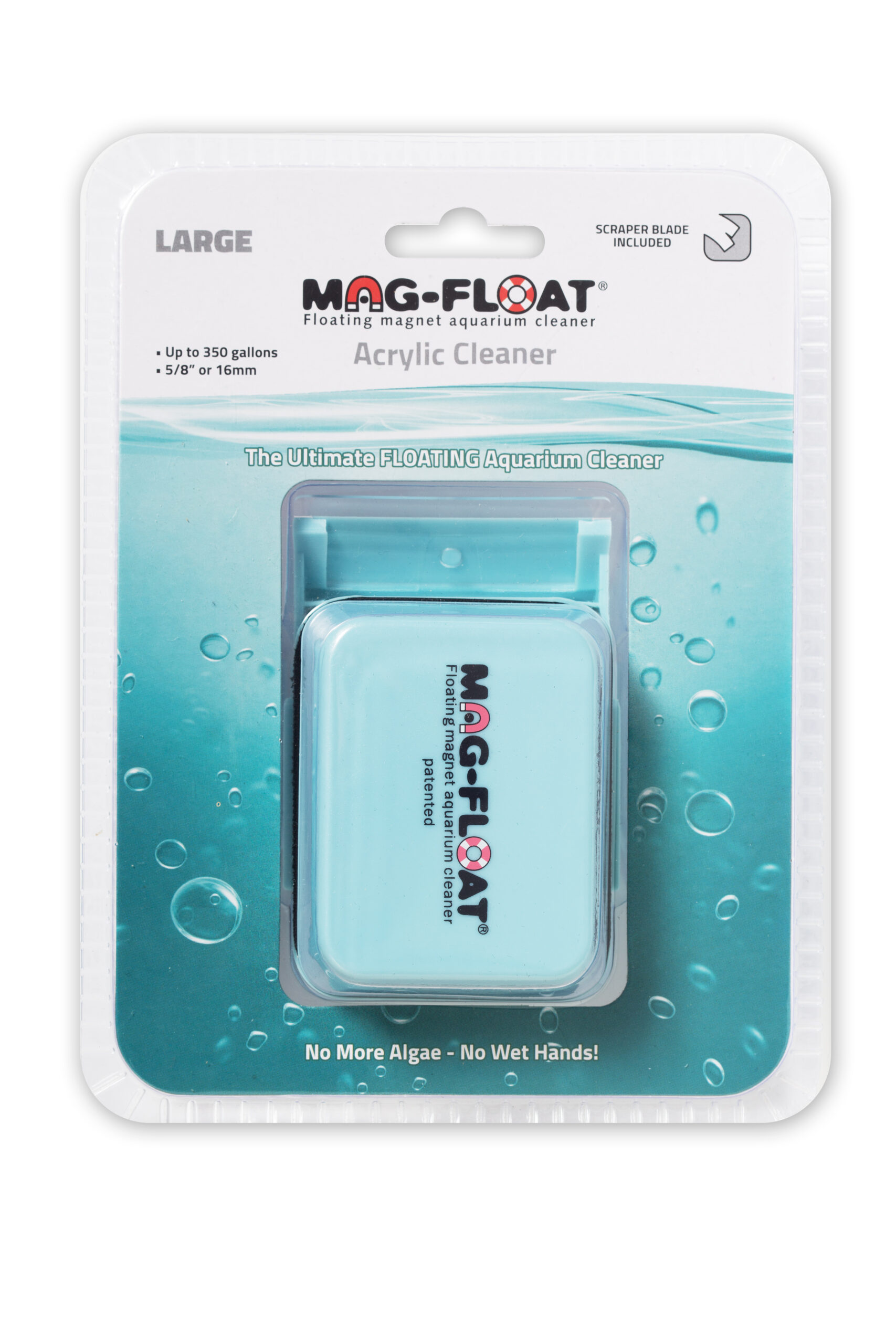 Mag-Float Acrylic Cleaner w/Scraper - Large | Aquarium Care