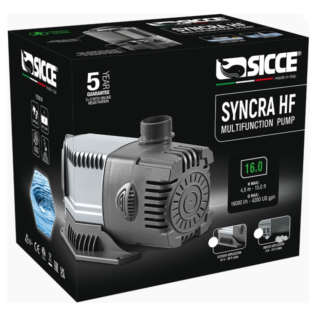 Syncra HF 16.0 Pump: 4200 GPH for Fresh & Saltwater Tanks!