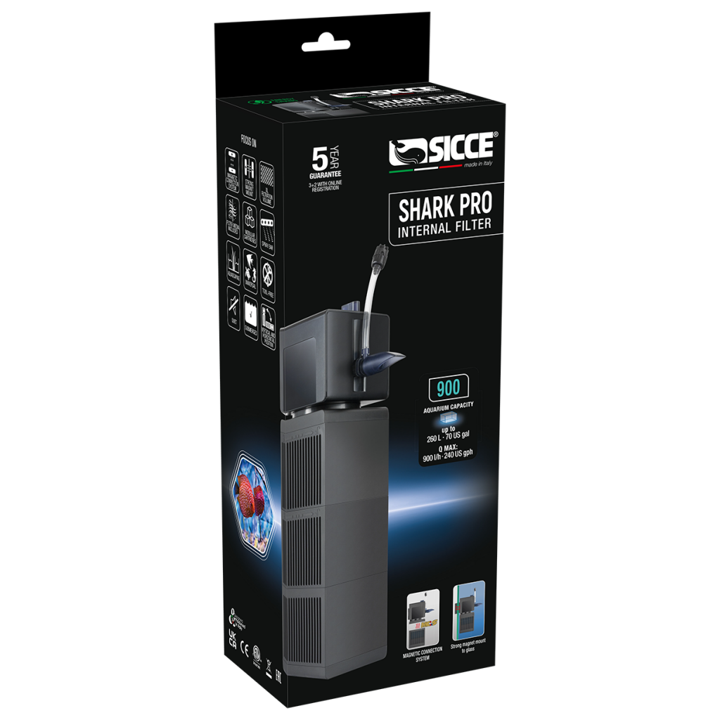 Shark Pro 900 Internal Filter: 238 GPH for Fresh & Salty Tanks!