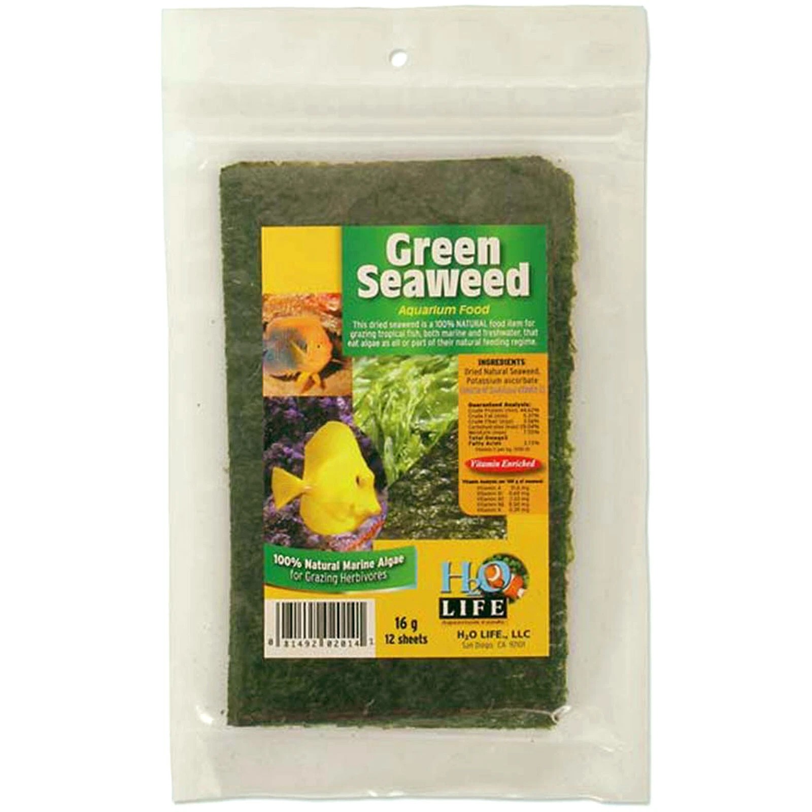 V2O Green Seaweed - 16g | Aquatic Nutrition for Fresh & Salty Fish