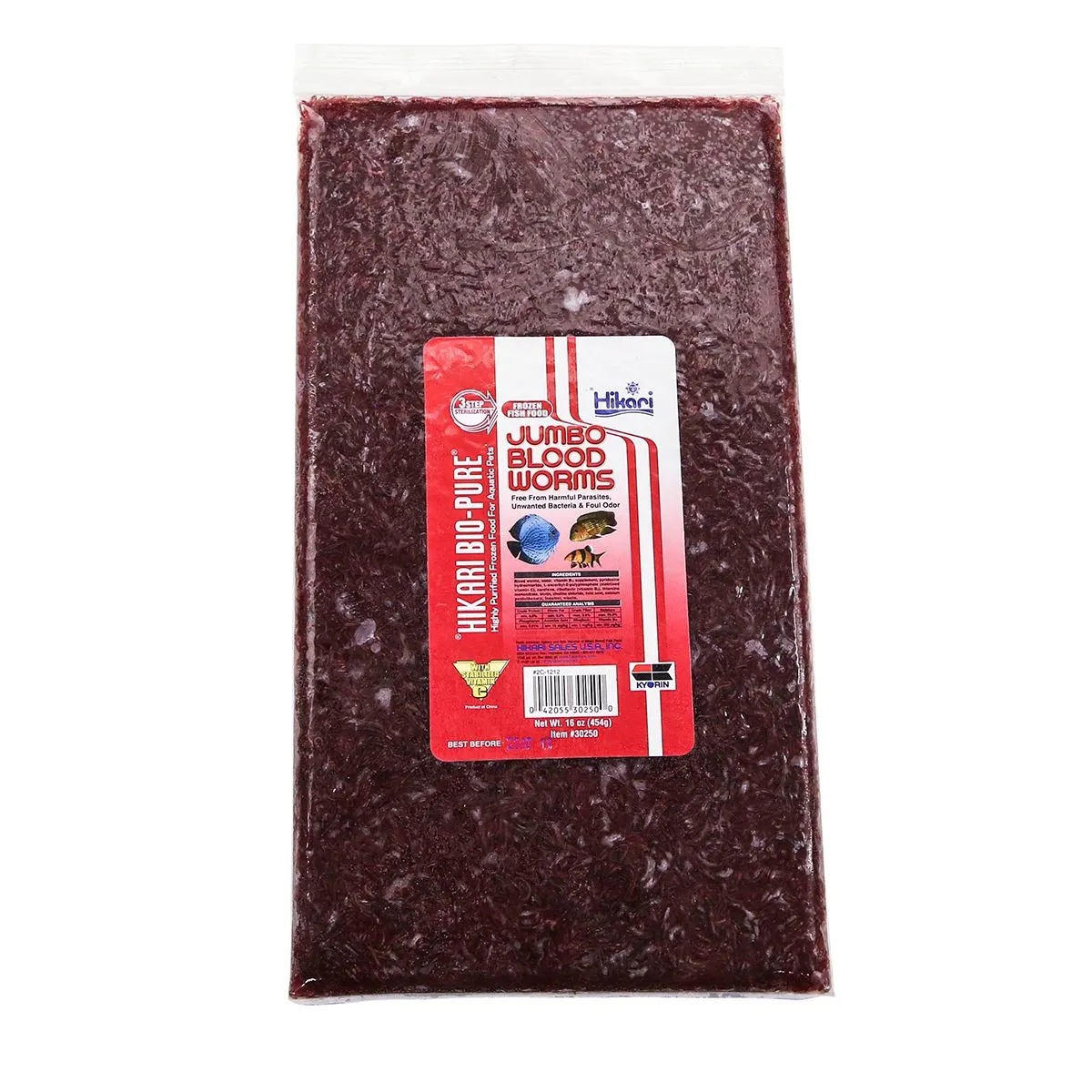 Jumbo Blood Worms - Premium Frozen Food for Fish Tanks